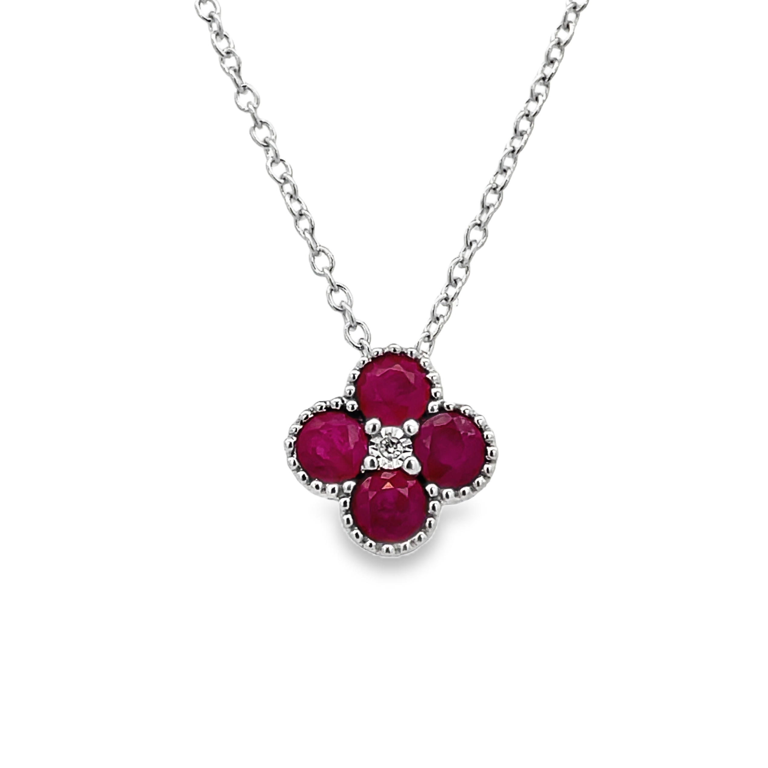 14K Ruby Flower Necklace – picntell