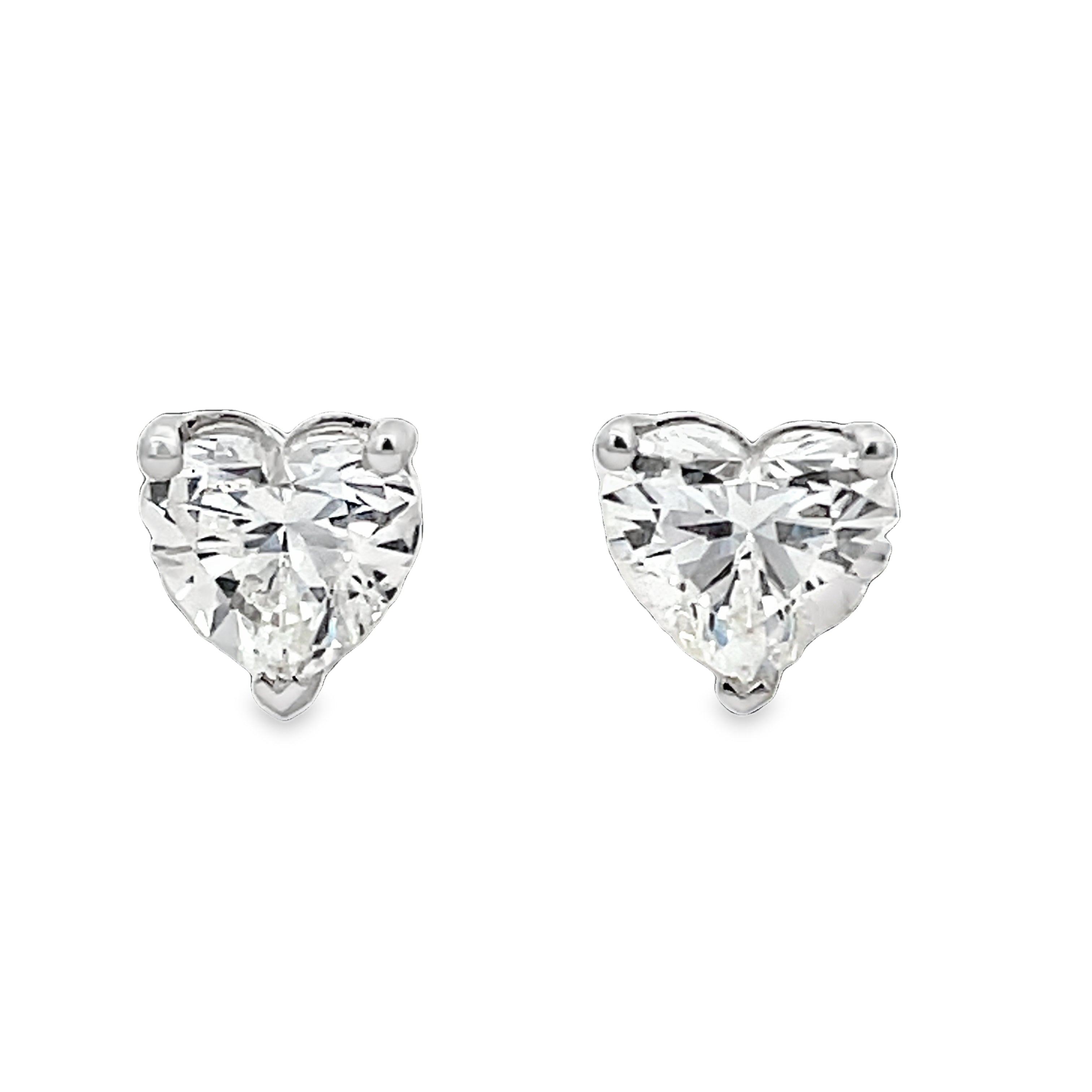 Lab diamond heart shaped studs – picntell