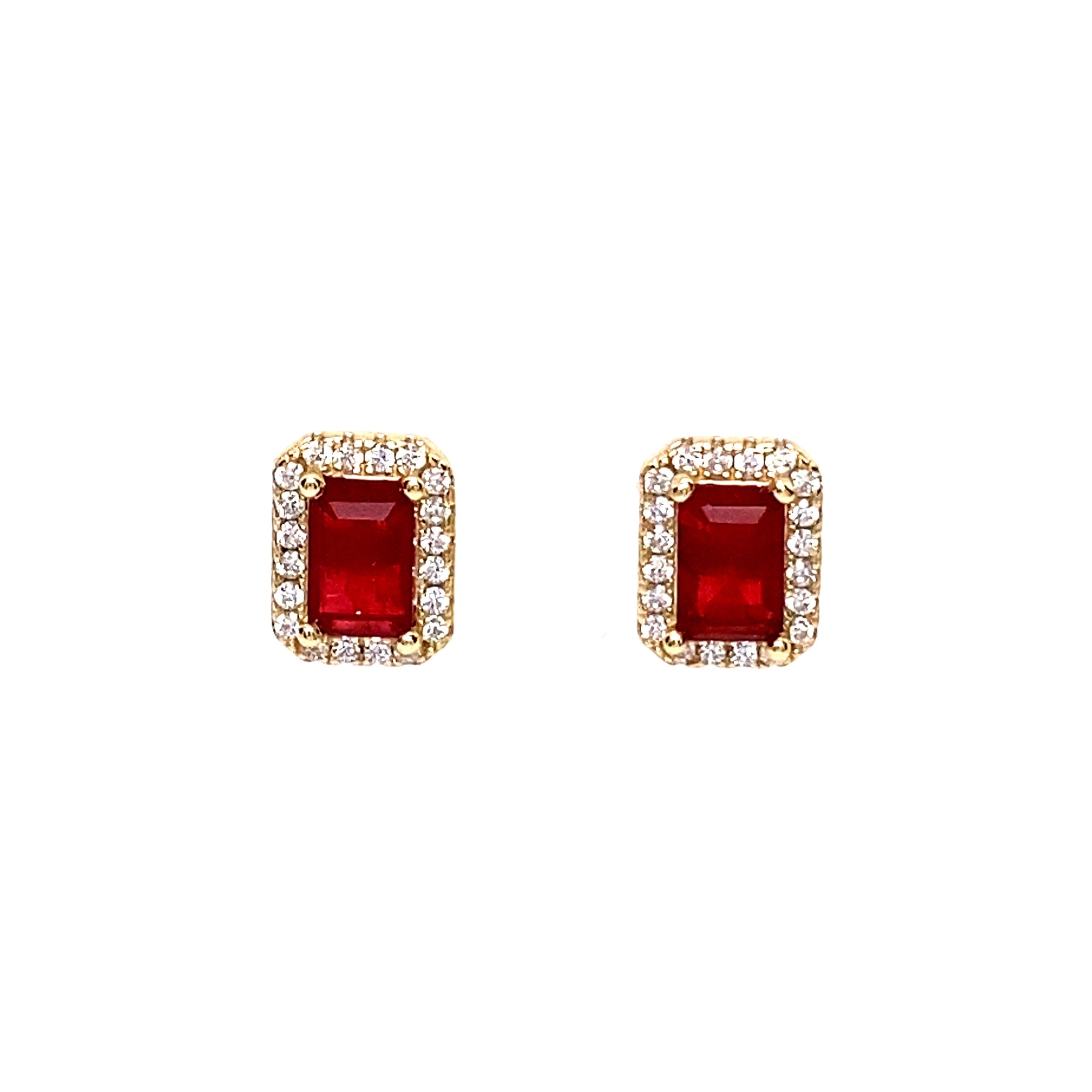 Rectangle Ruby Stone Stud Earrings – picntell